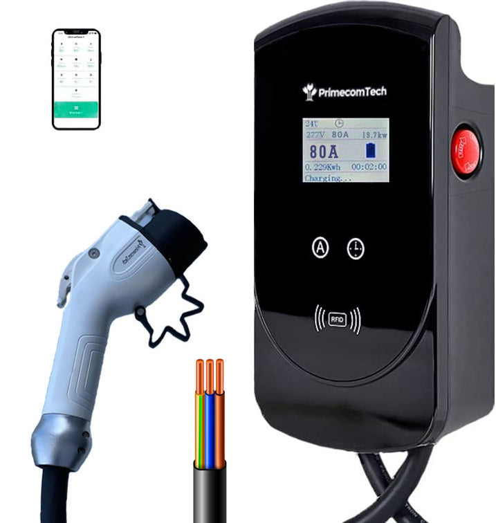 Primecom 80 Amp Level 2 EV Charger | 277/480 Volt AC Single Phase J177 ...