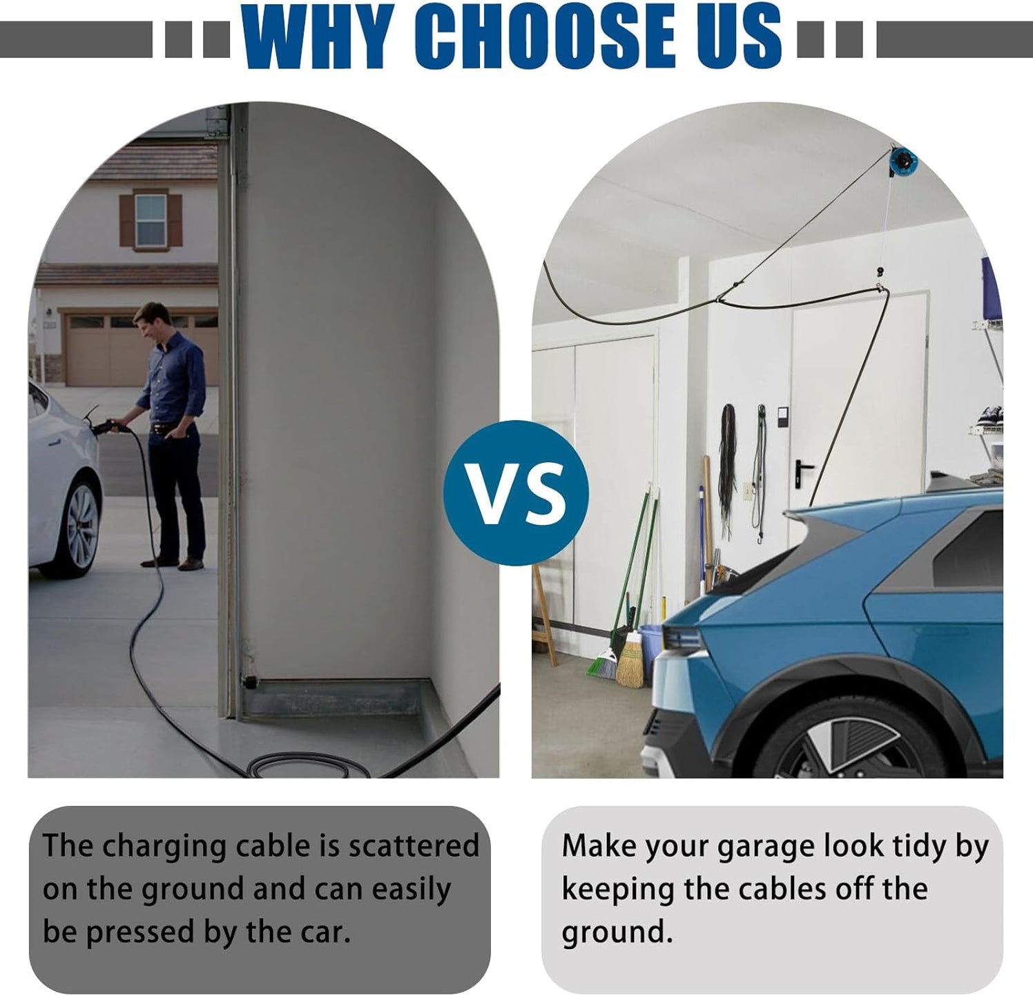 EV Charger Retractable Cable Organizer Management System for Tesla and ...