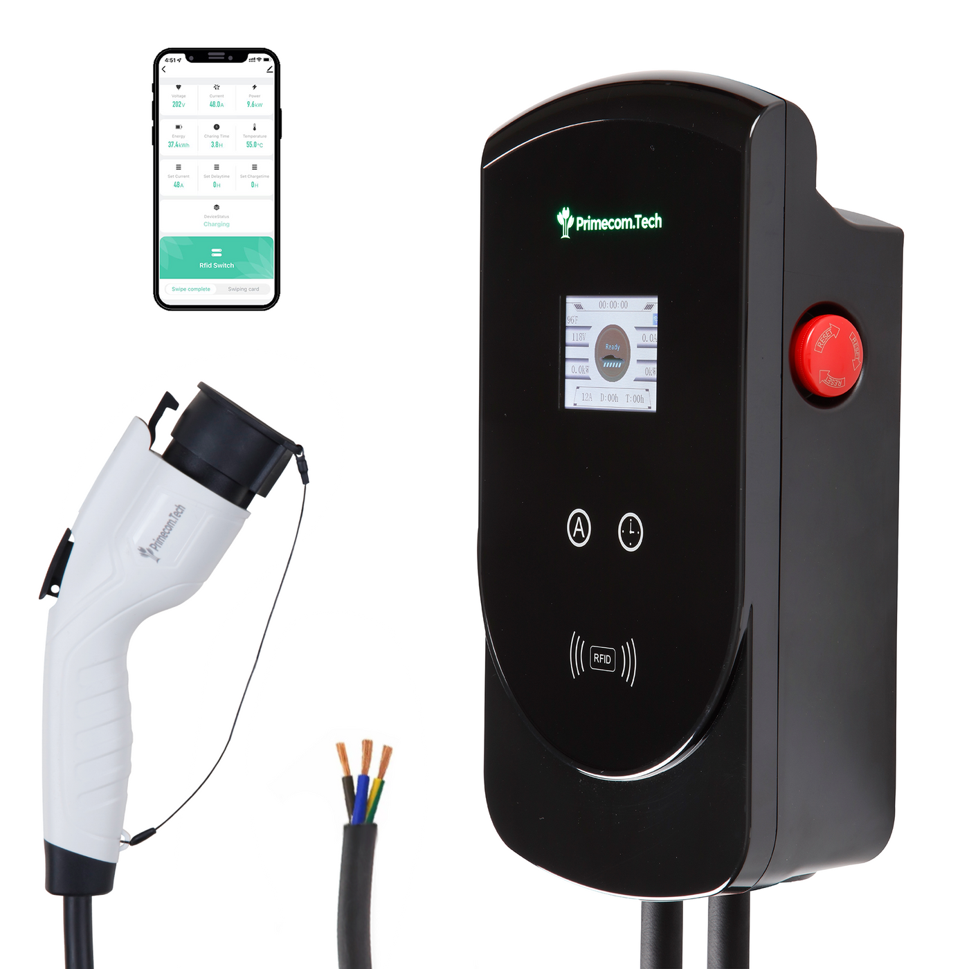 Primecom 80 Amp Level 2 EV Charger | 277/480 Volt AC Single Phase J177 ...